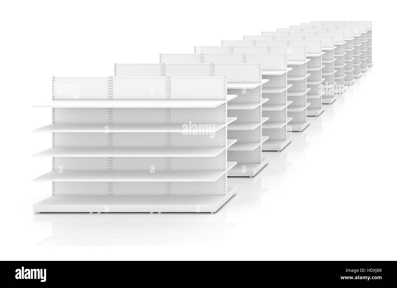 Row of supermarket shelves Stock Photo - Alamy