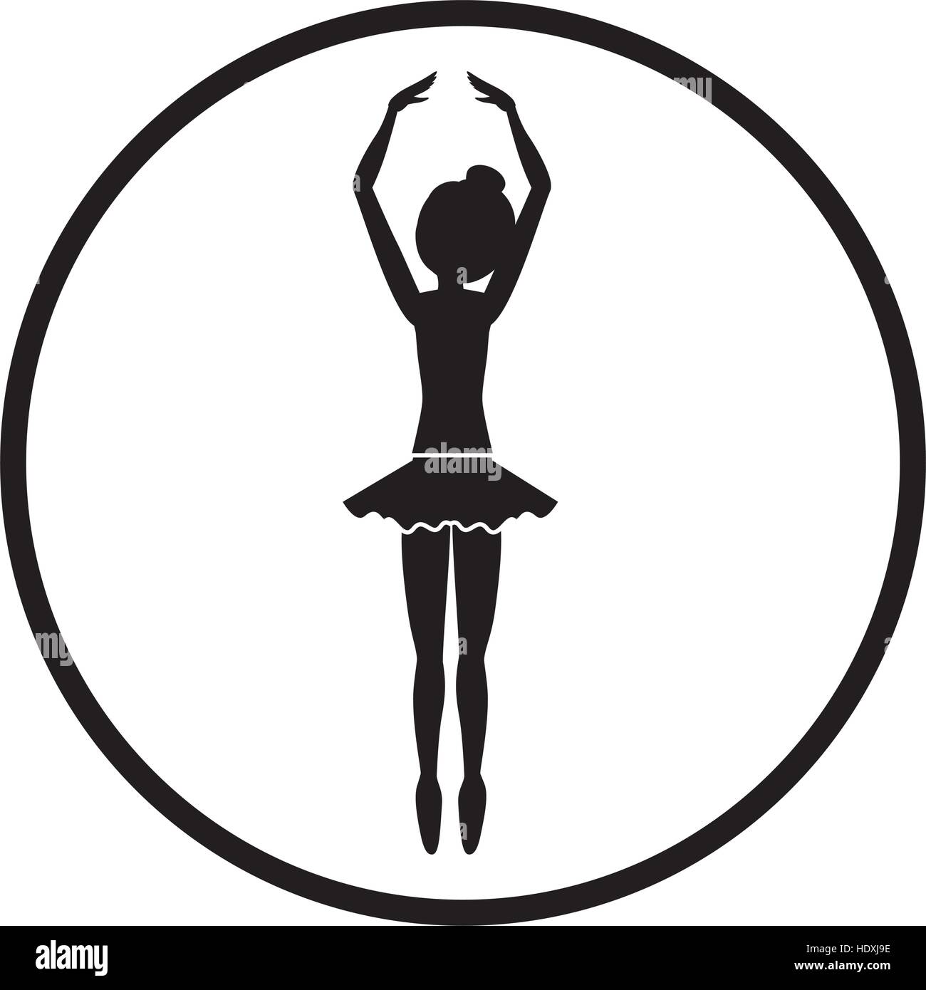 Girl practice ballet icon. Dancer sport person health and balance theme ...