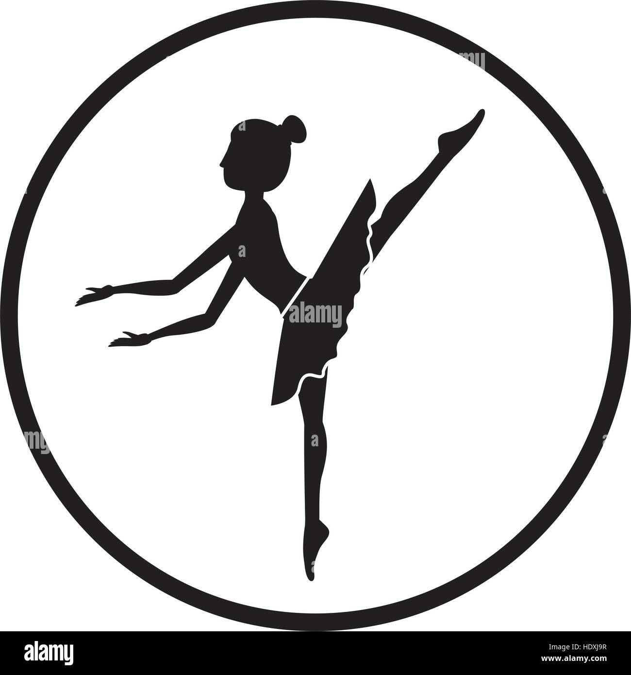 Girl practice ballet icon. Dancer sport person health and balance theme ...