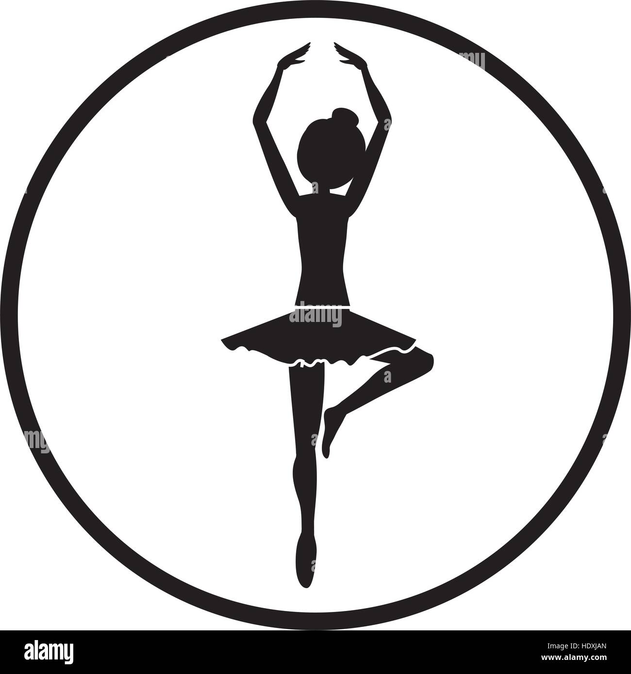 Girl practice ballet icon. Dancer sport person health and balance theme ...