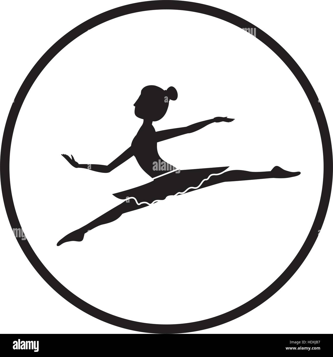 Girl practice ballet icon. Dancer sport person health and balance theme ...