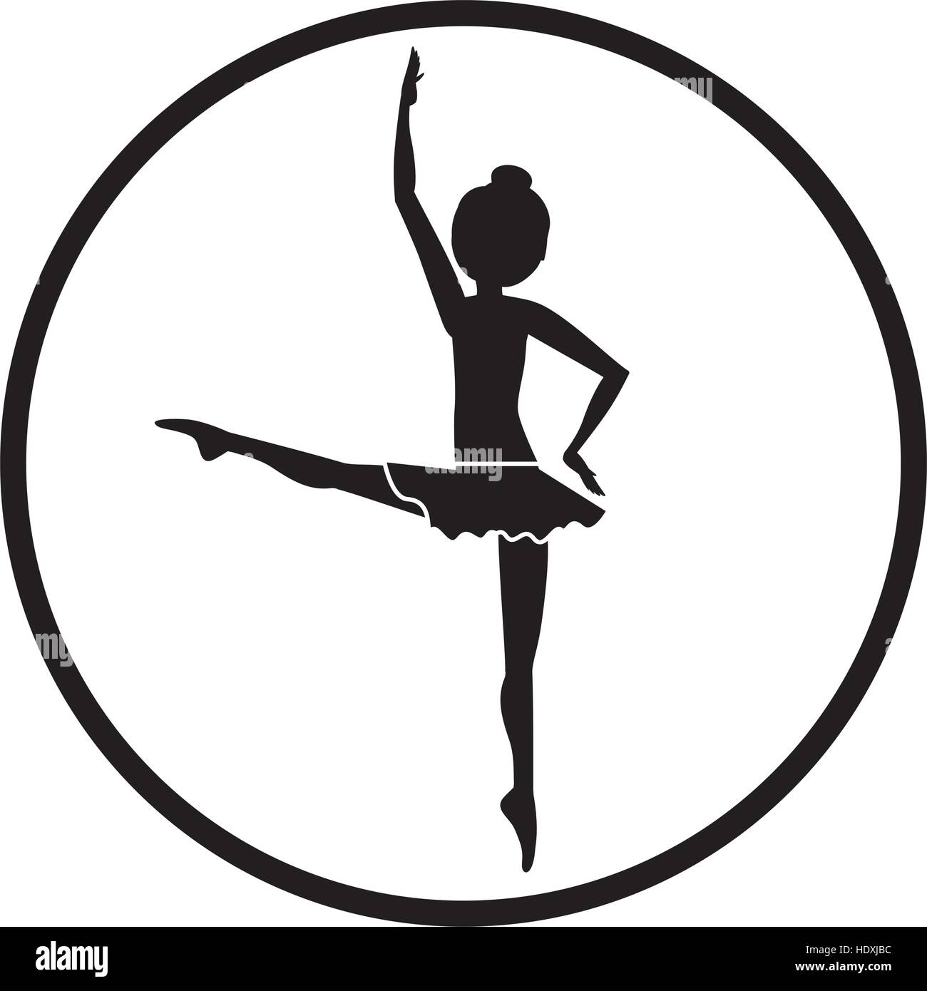Girl practice ballet icon. Dancer sport person health and balance theme ...