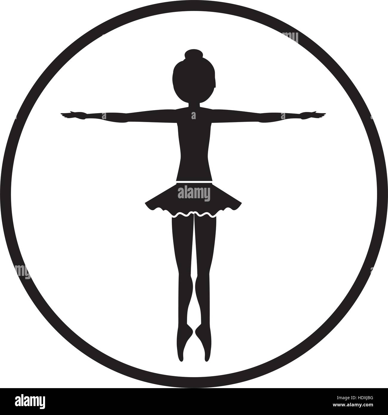 Girl practice ballet icon. Dancer sport person health and balance theme ...