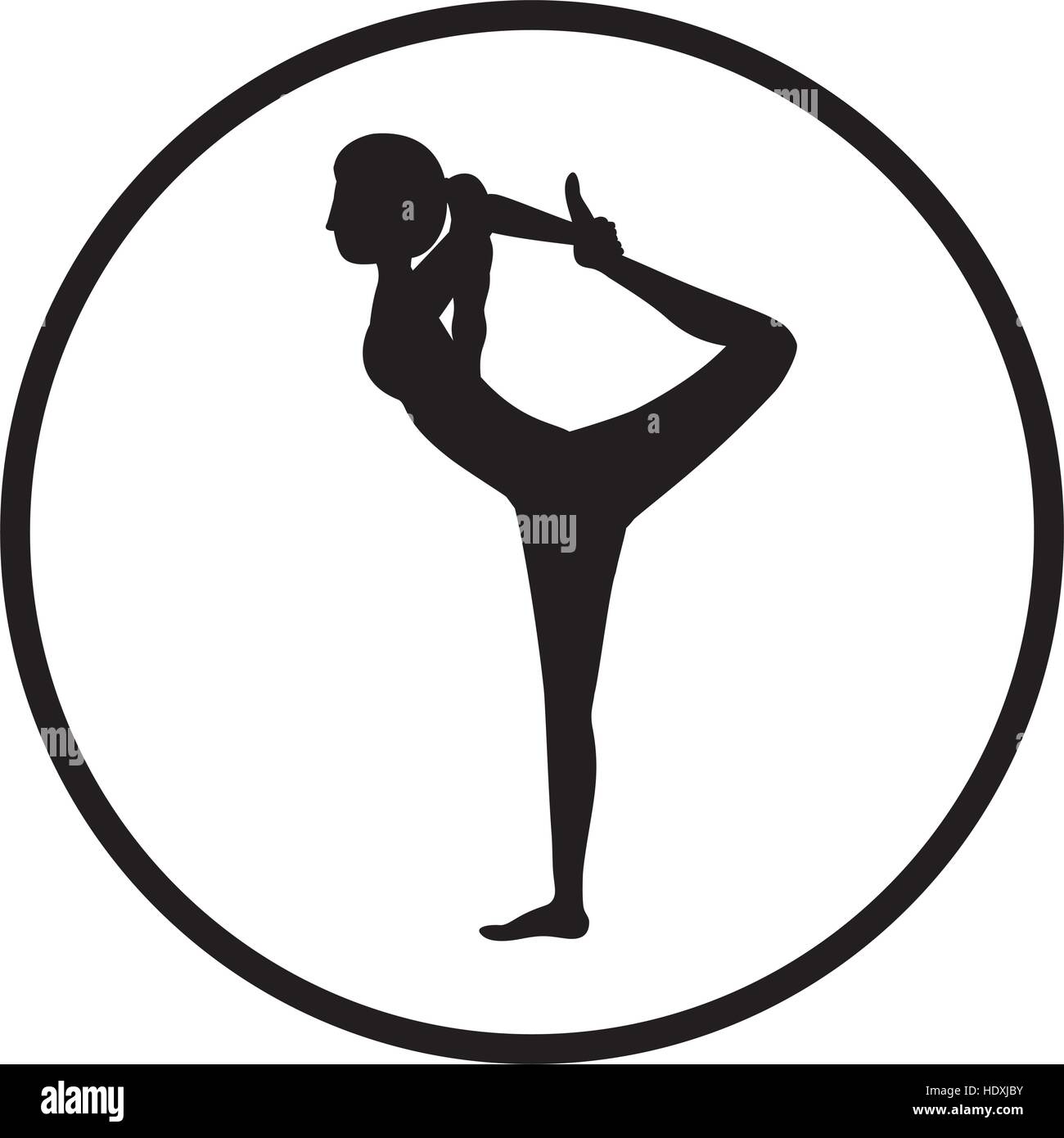 Girl practice stretch icon. Fitness person sport health and balance ...