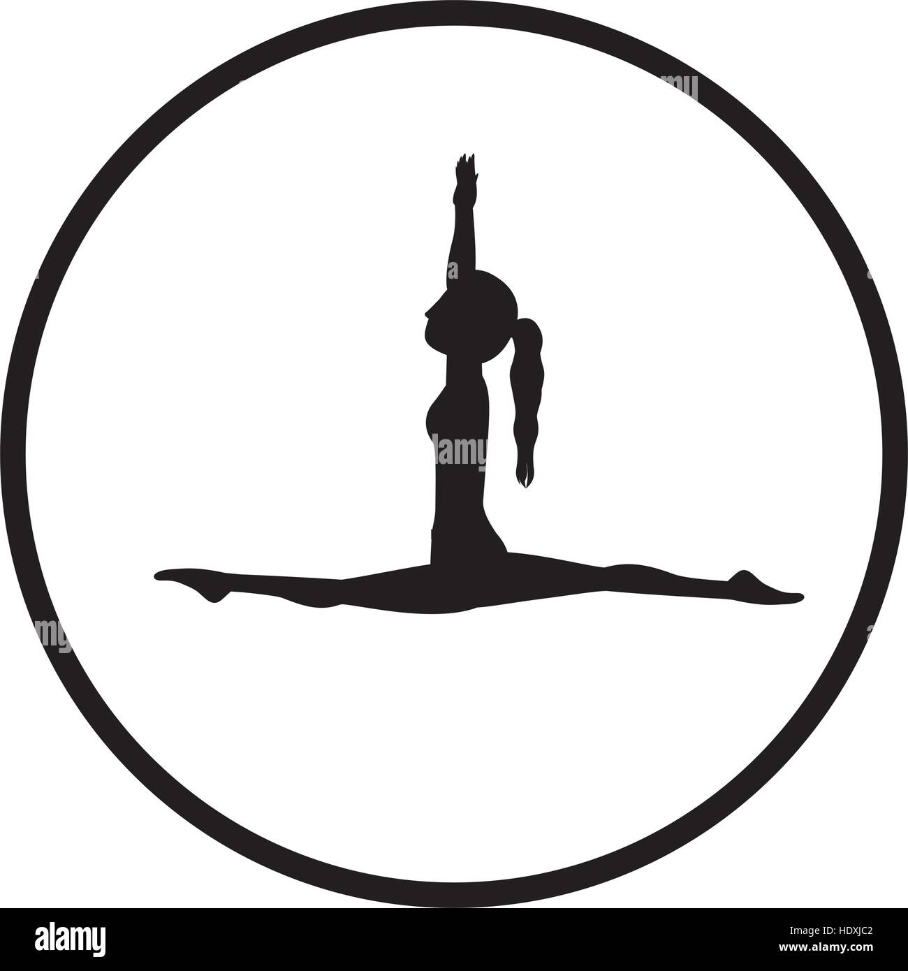 Girl practice stretch icon. Fitness person sport health and balance ...