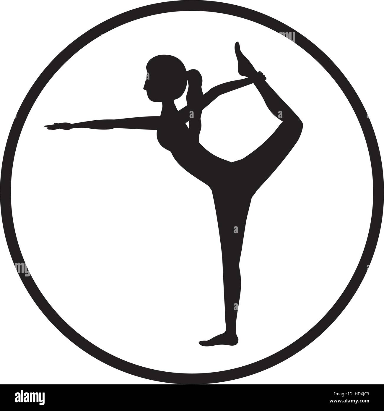 Girl practice stretch icon. Fitness person sport health and balance ...