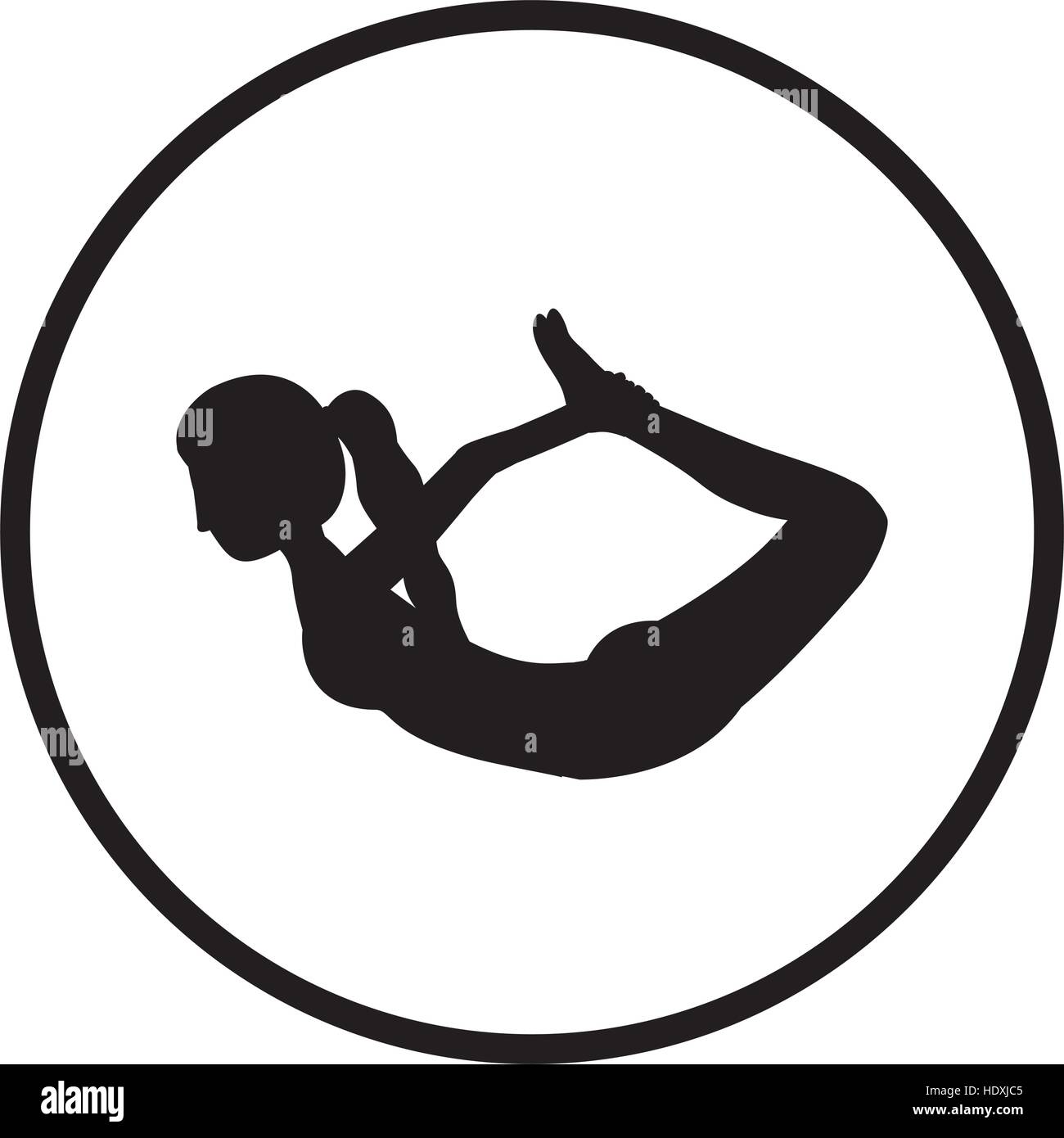 Girl practice stretch icon. Fitness person sport health and balance ...