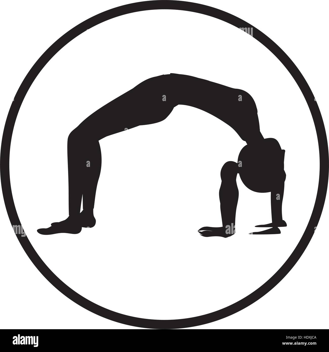 Girl practice stretch icon. Fitness person sport health and balance ...