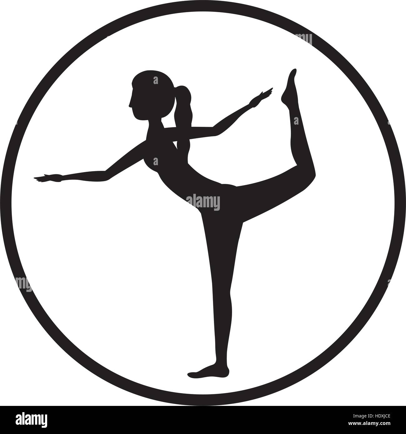 Girl practice stretch icon. Fitness person sport health and balance ...