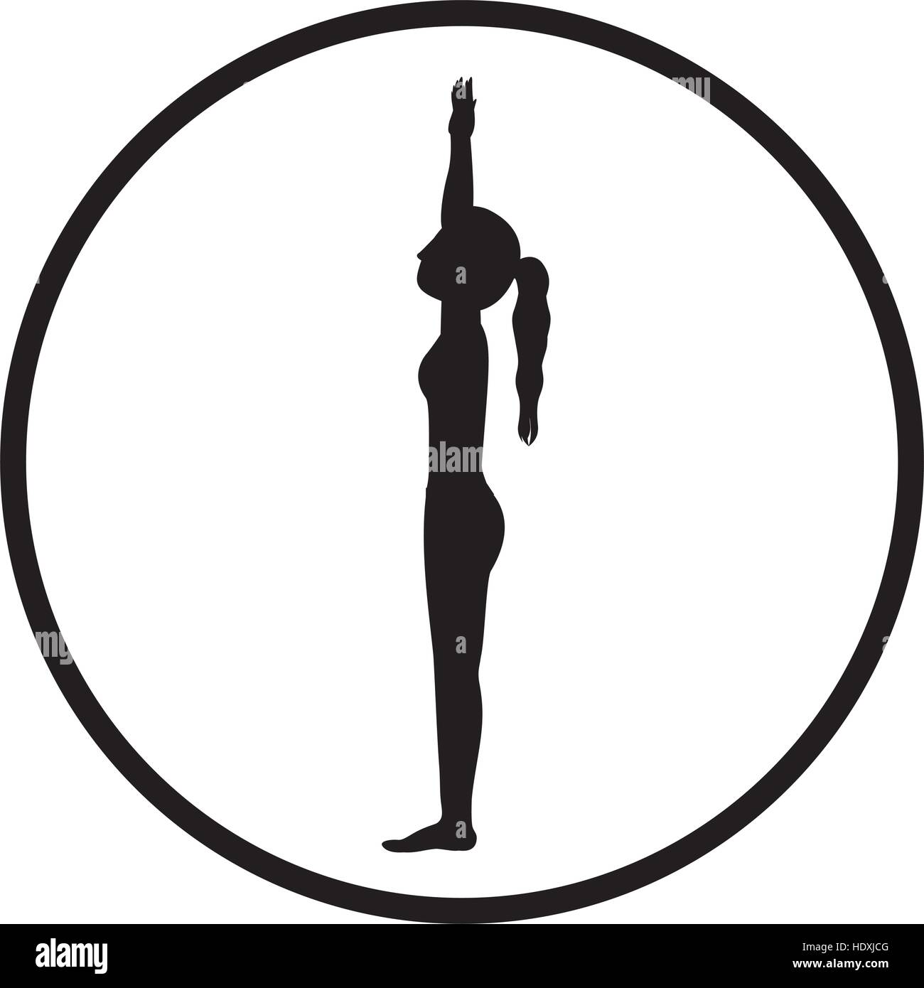 Girl practice stretch icon. Fitness person sport health and balance ...