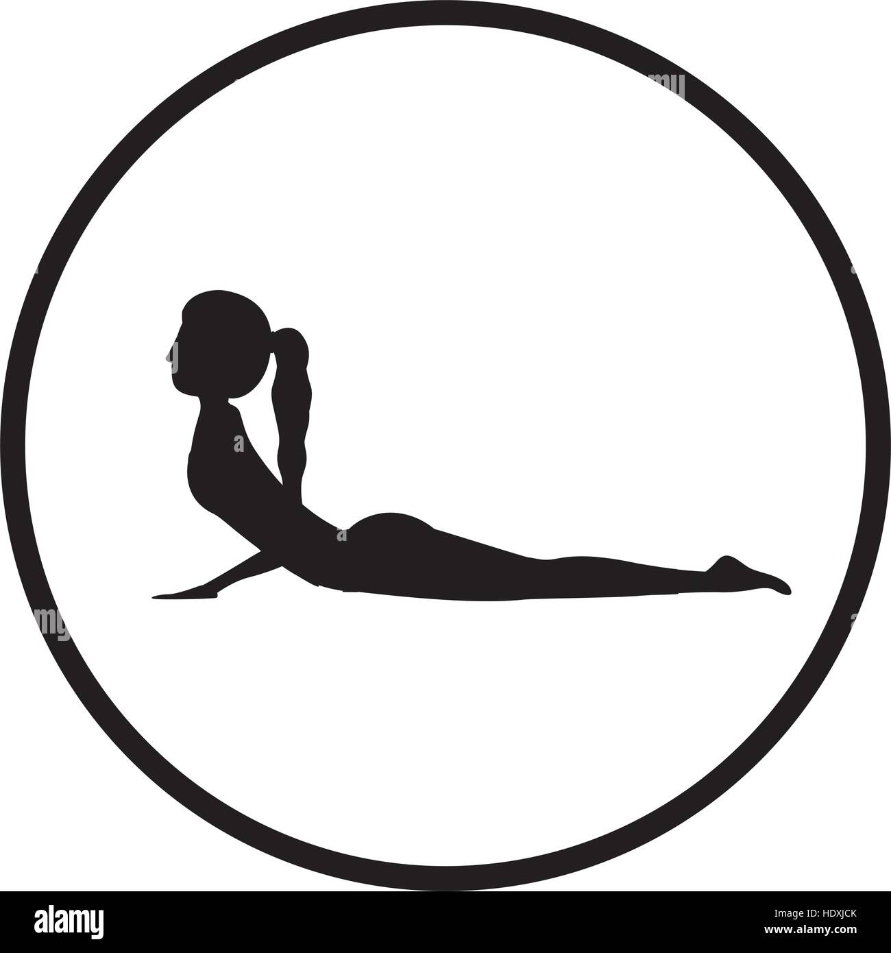 Girl practice stretch icon. Fitness person sport health and balance ...