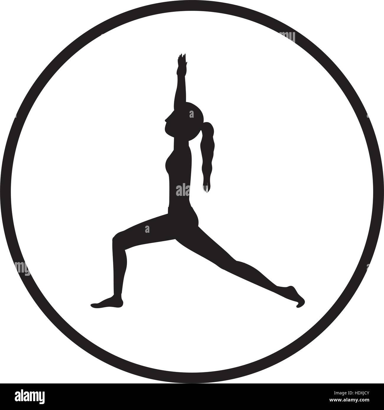 Girl practice stretch icon. Fitness person sport health and balance ...