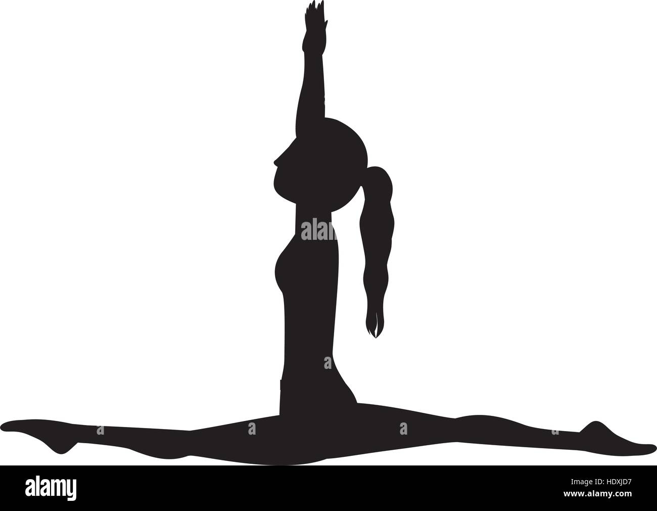 Girl practice stretch icon. Fitness person sport health and balance ...
