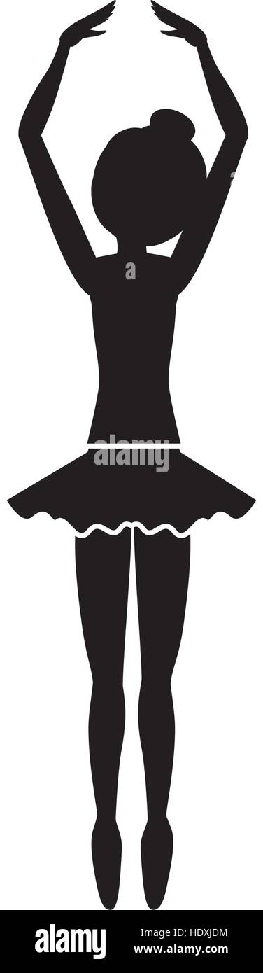 Girl practice ballet icon. Dancer sport person health and balance theme ...