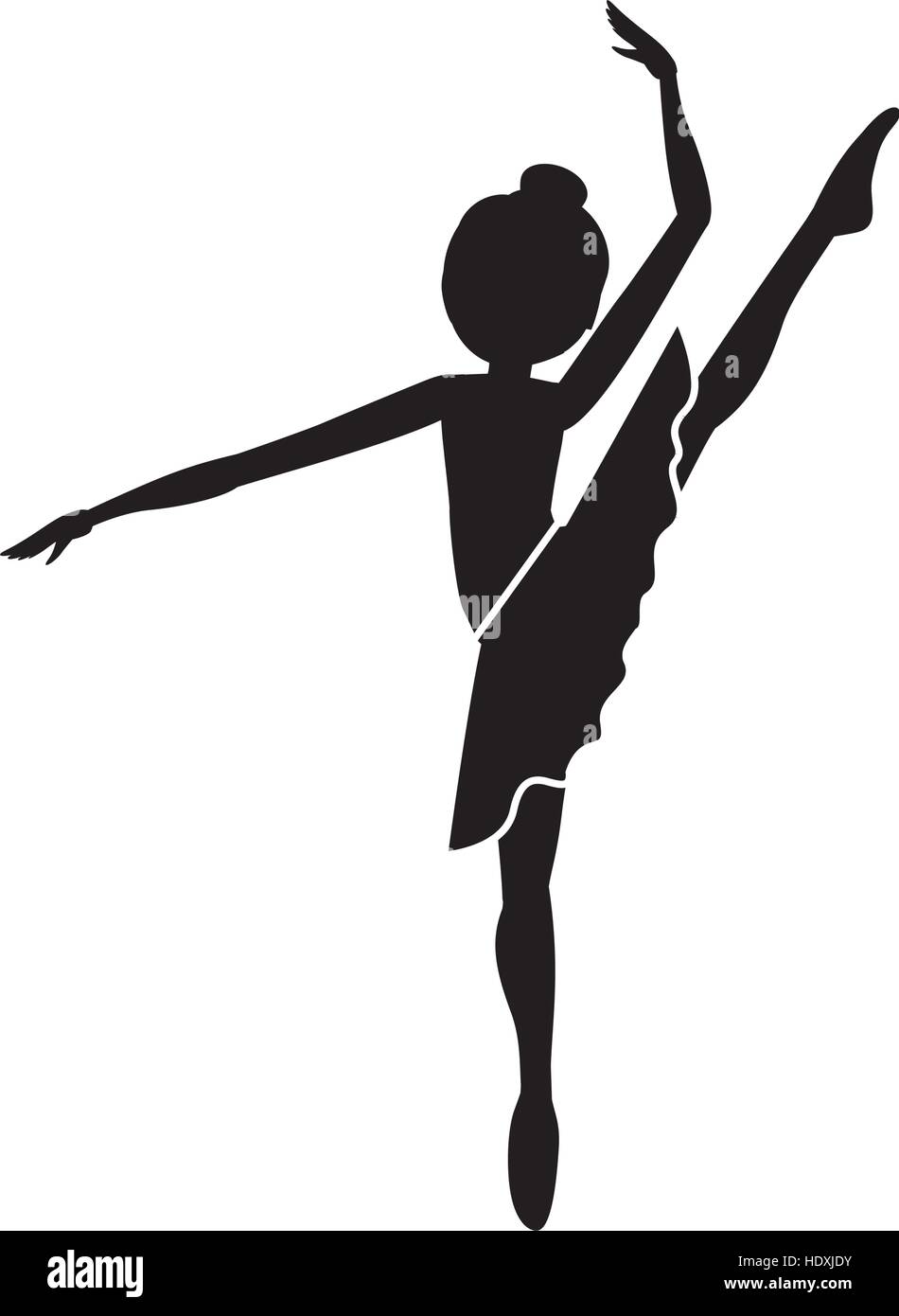 Girl practice ballet icon. Dancer sport person health and balance theme ...
