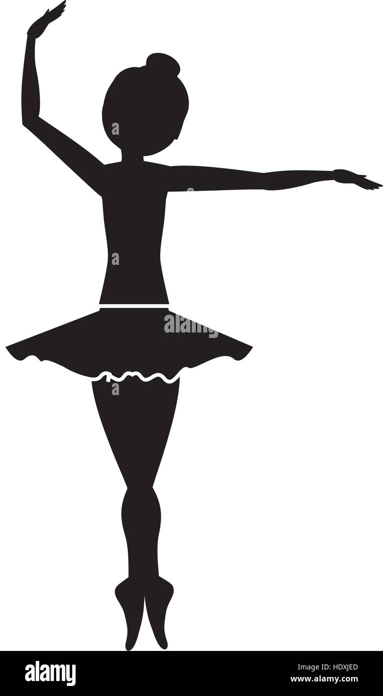 Girl practice ballet icon. Dancer sport person health and balance theme ...