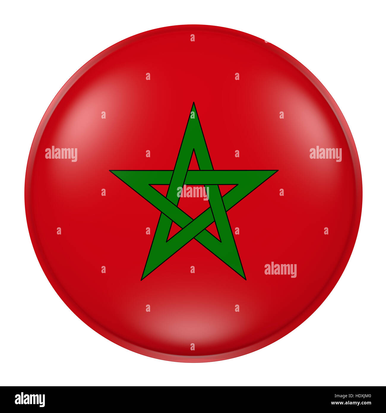 3d rendering of a Morocco flag on a button Stock Photo - Alamy