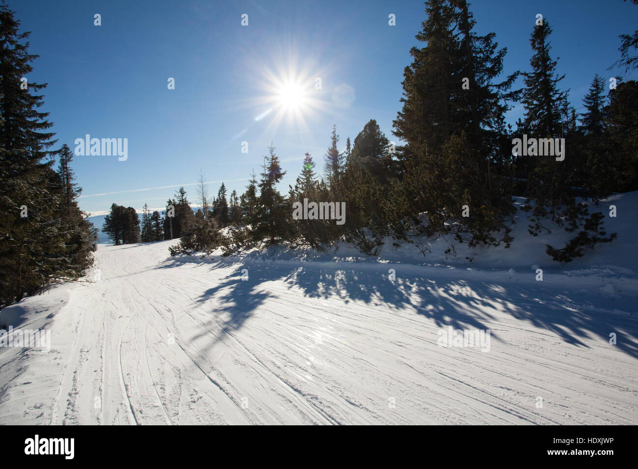 Ski slope lanscape Stock Photo - Alamy