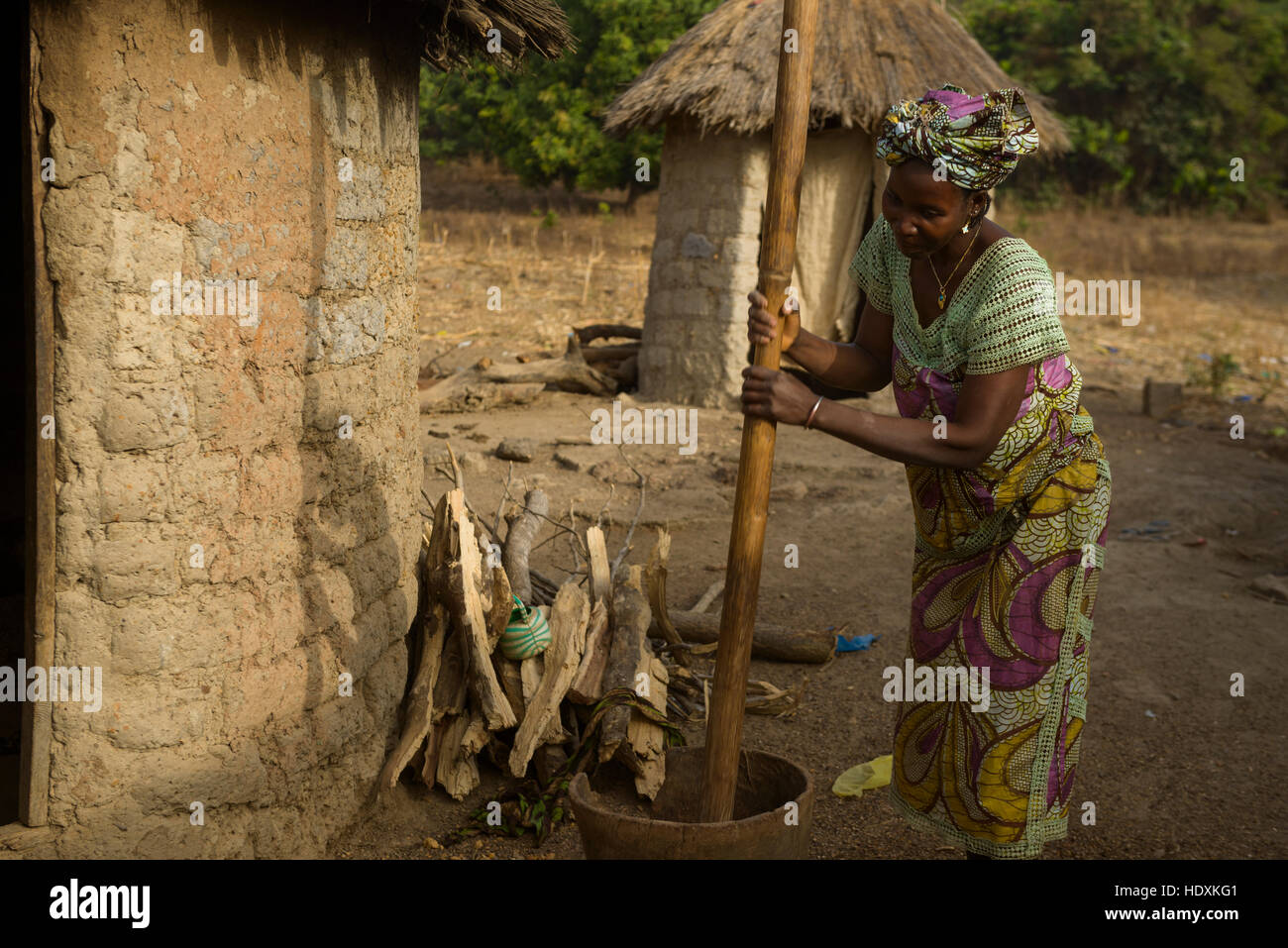 Village life in Guinea Stock Photo - Alamy