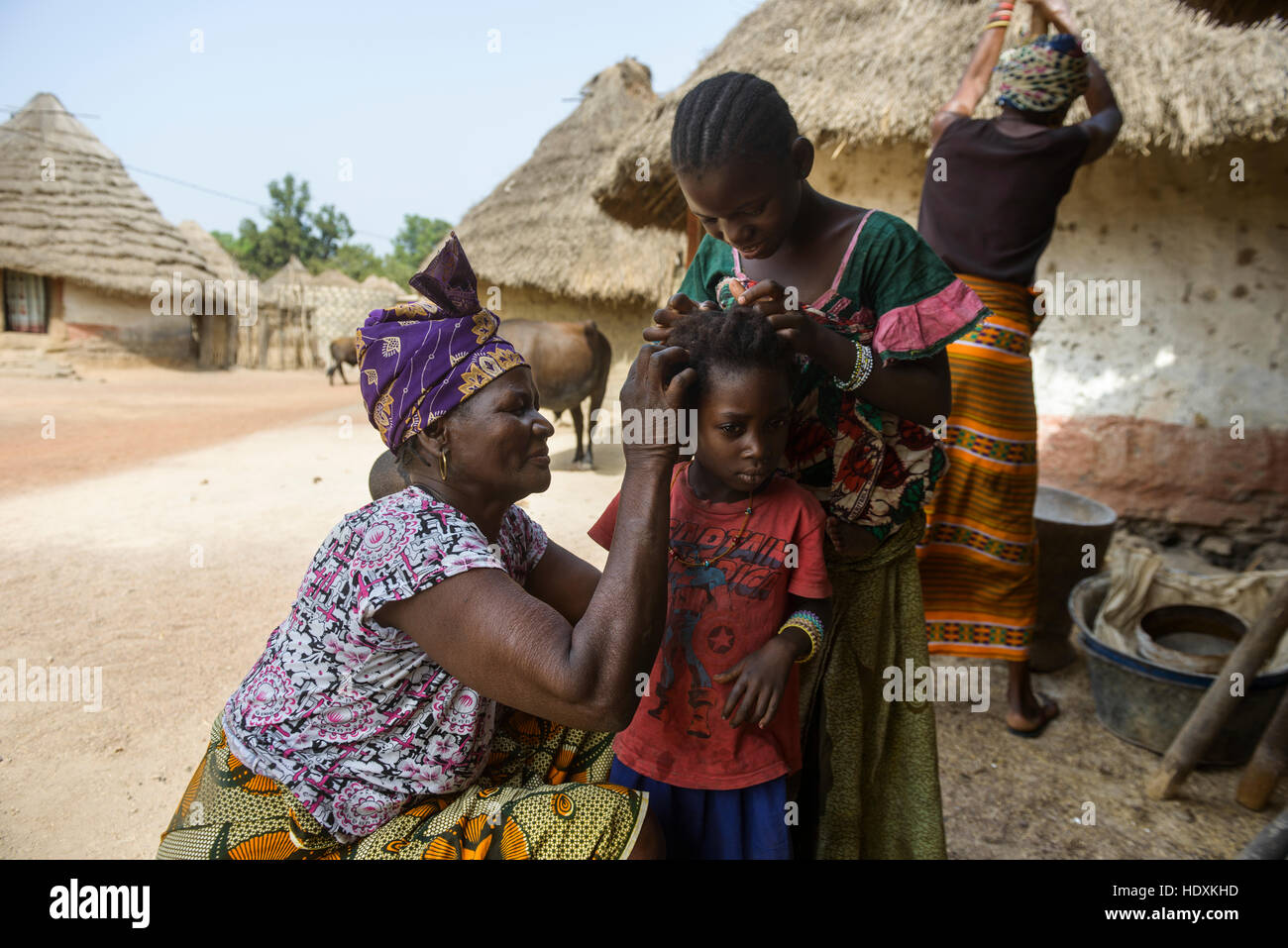 Village life in Guinea Stock Photo - Alamy