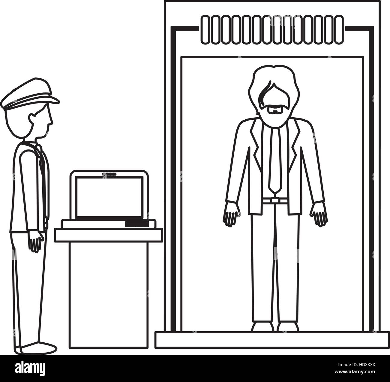 Passenger and security checkpoint design Stock Vector Image & Art - Alamy