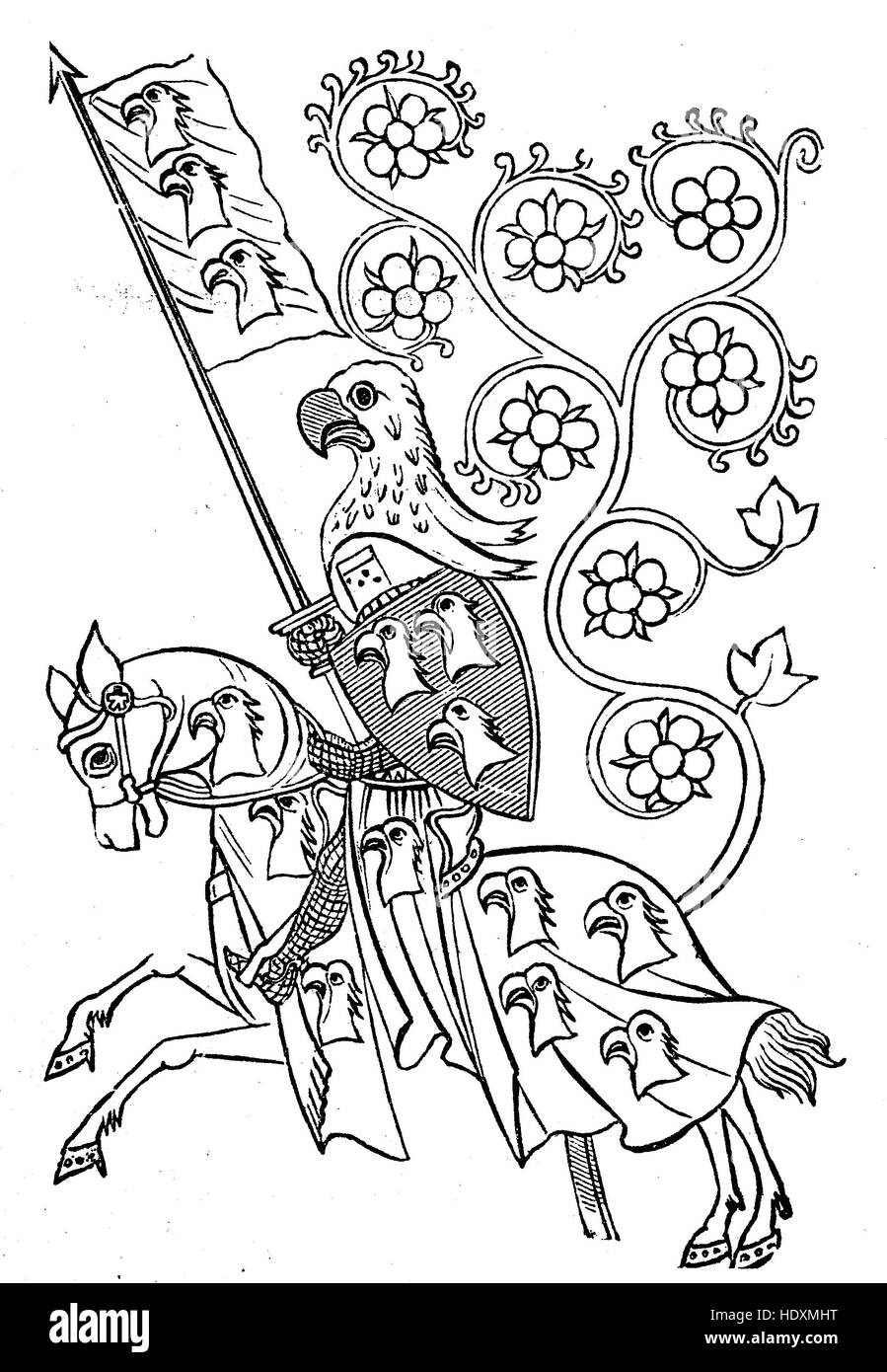 Portrait of Hartmann von Aue from the Codex Manesse, Miniatur der ...