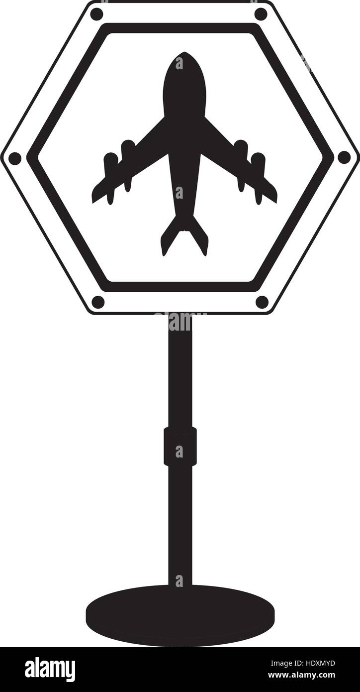 Isolated airplane road sign design Stock Vector Image & Art - Alamy