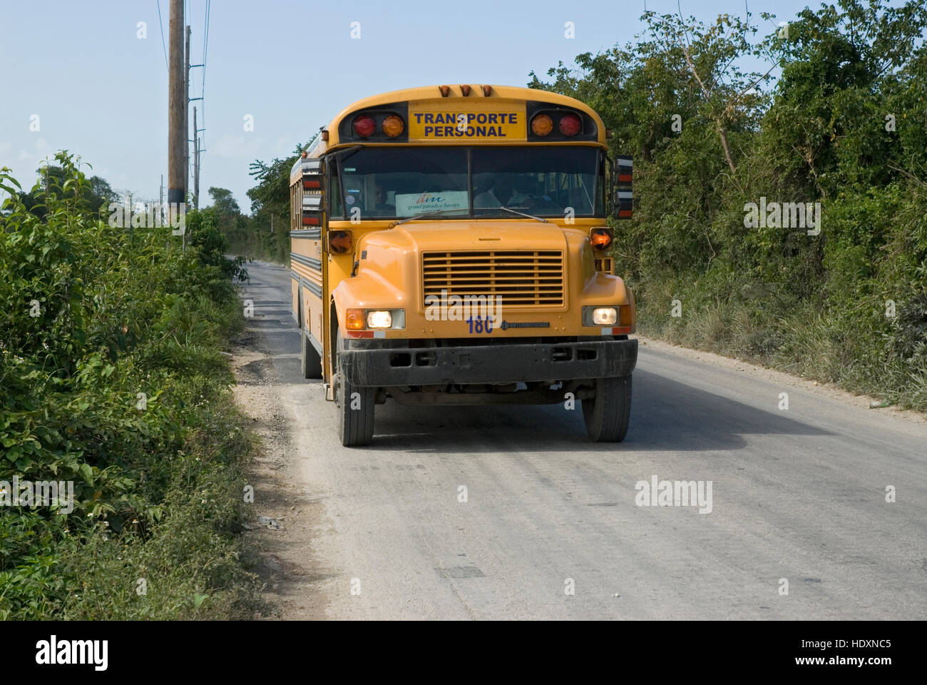 School Bus, Punta Cana, Dominican Republic, Central America Stock Photo ...
