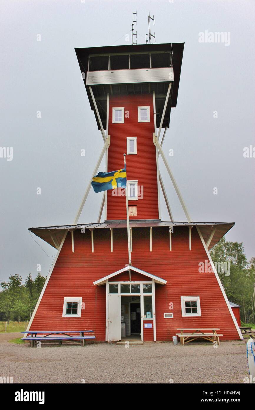 The Kinnekulle view tower on the summit of Kinnekulle, height 306 ...
