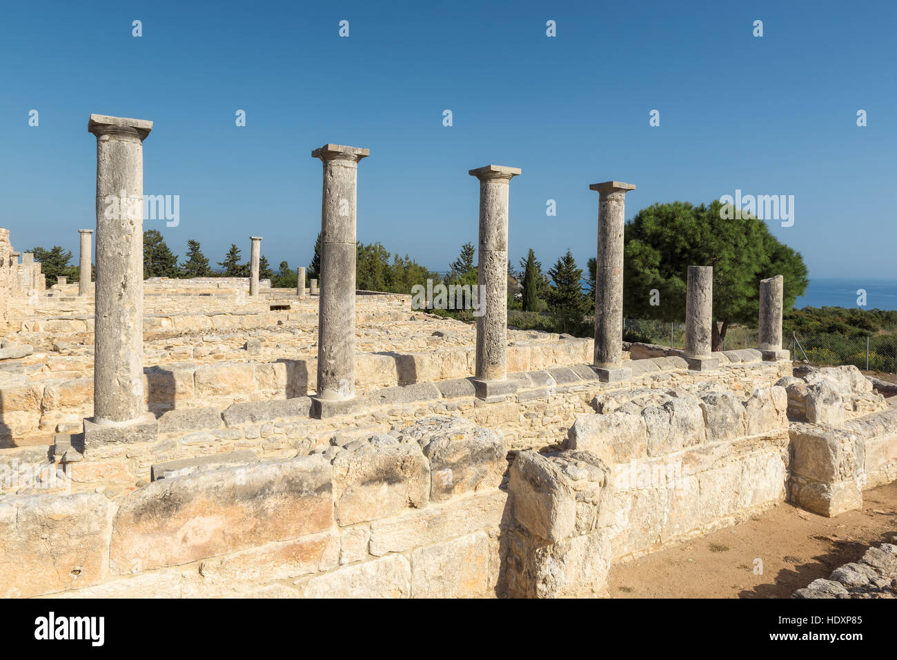 Columns of the ancient Apollo Hylates sanctuary and temple, Cyprus ...