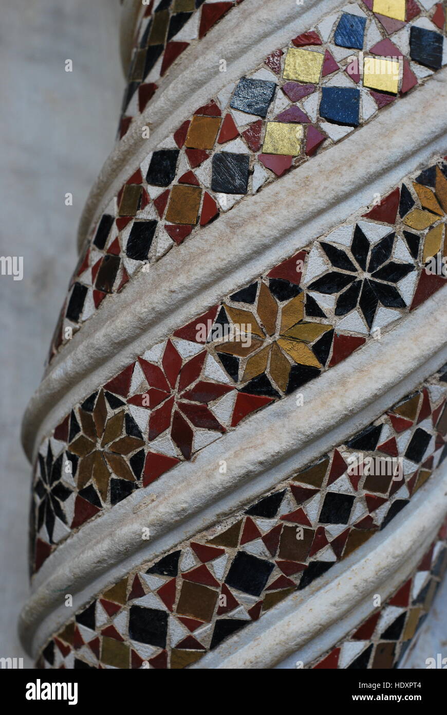 Decorative column at the papal basilica of Saint Paul Outside the Walls ...