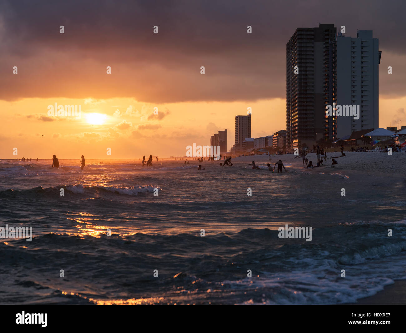 Panama City Beach, Florida at sunset Stock Photo - Alamy