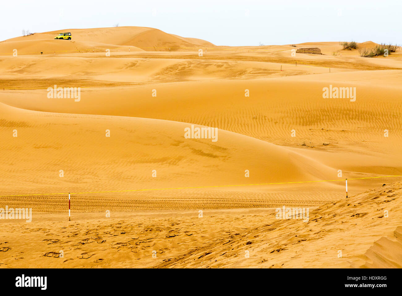 Vehicle in the desert at Shapotou Scenic Area, Zhongwei, Ningxia, China ...