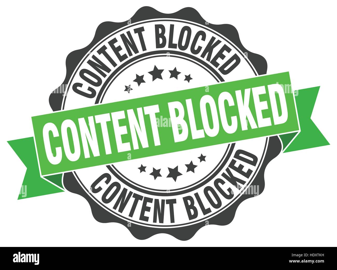 Content blocked round ribbon hi-res stock photography and images - Alamy