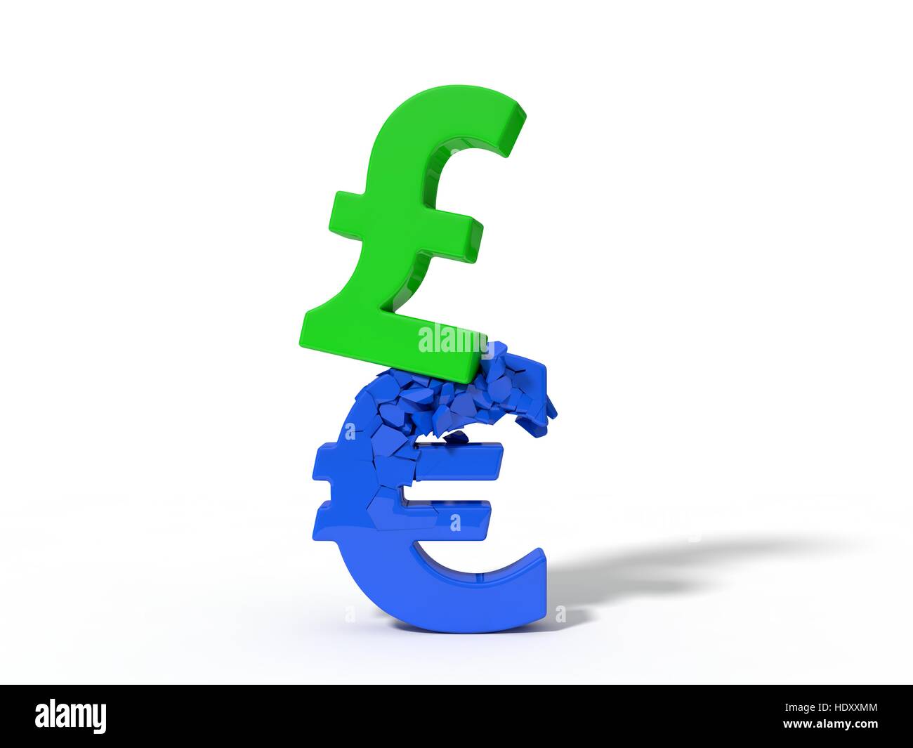 3d illustration of crashing pound and euro currency signs Stock Photo ...