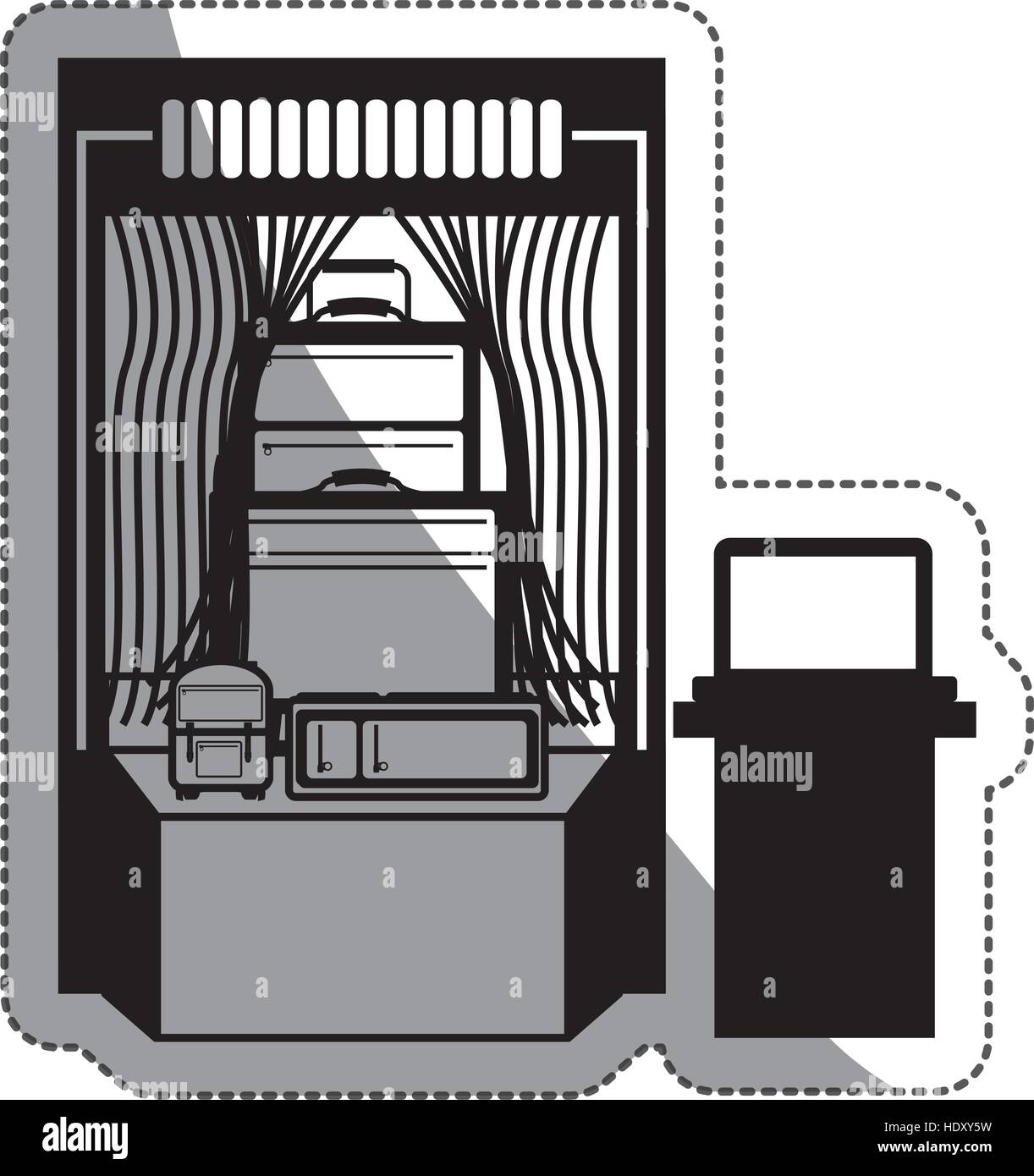 Security checkpoint icon. Airport travel trip and tourism theme ...