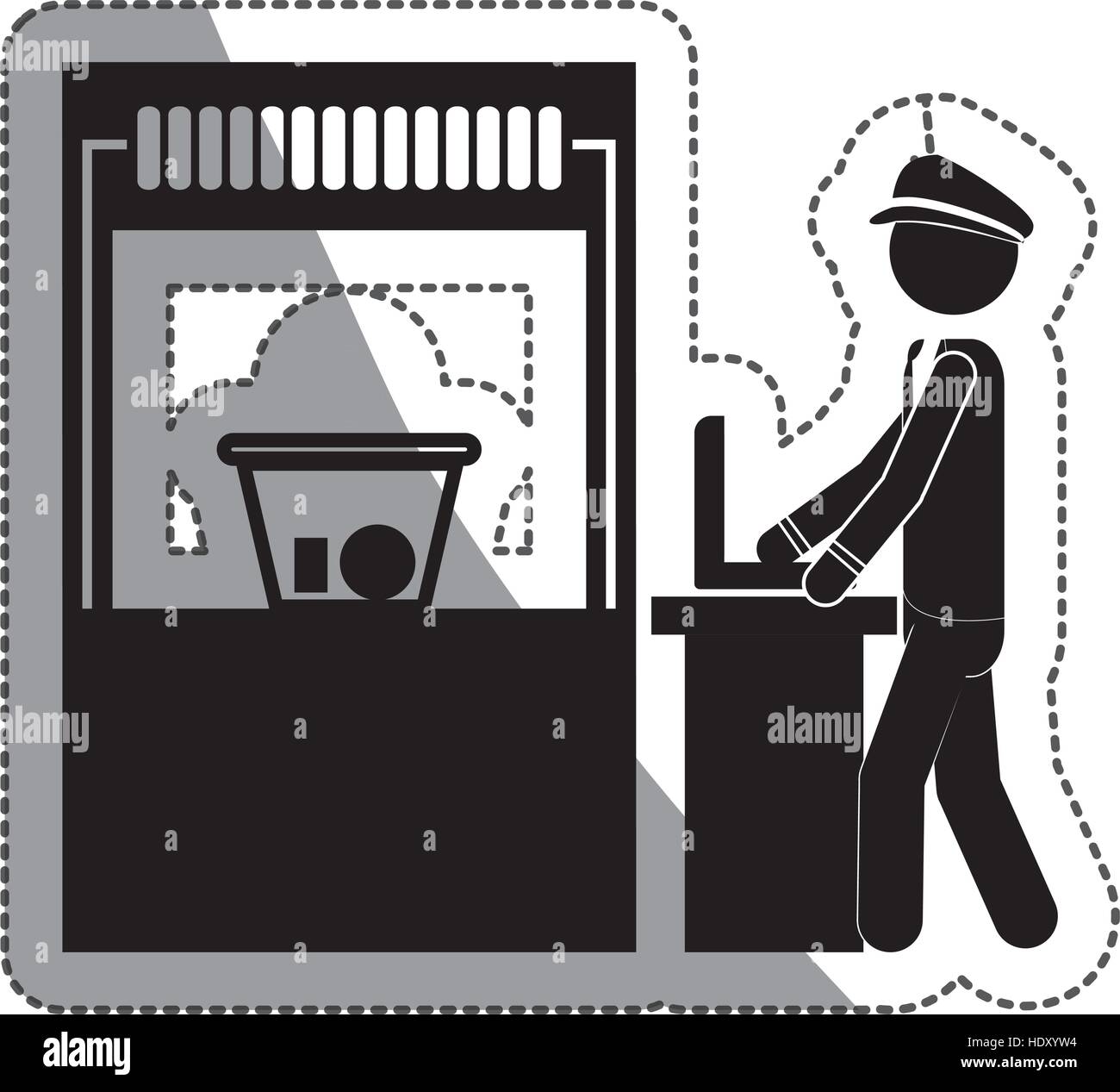 Security checkpoint icon. Airport travel trip and tourism theme ...