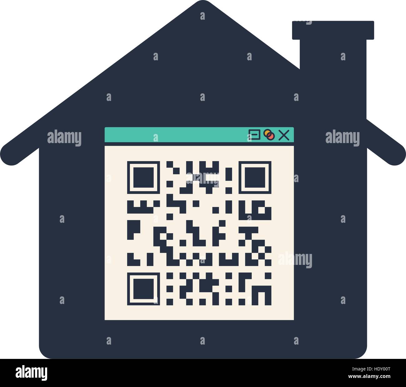 Qr code and house icon. Scan technology information price and digital ...