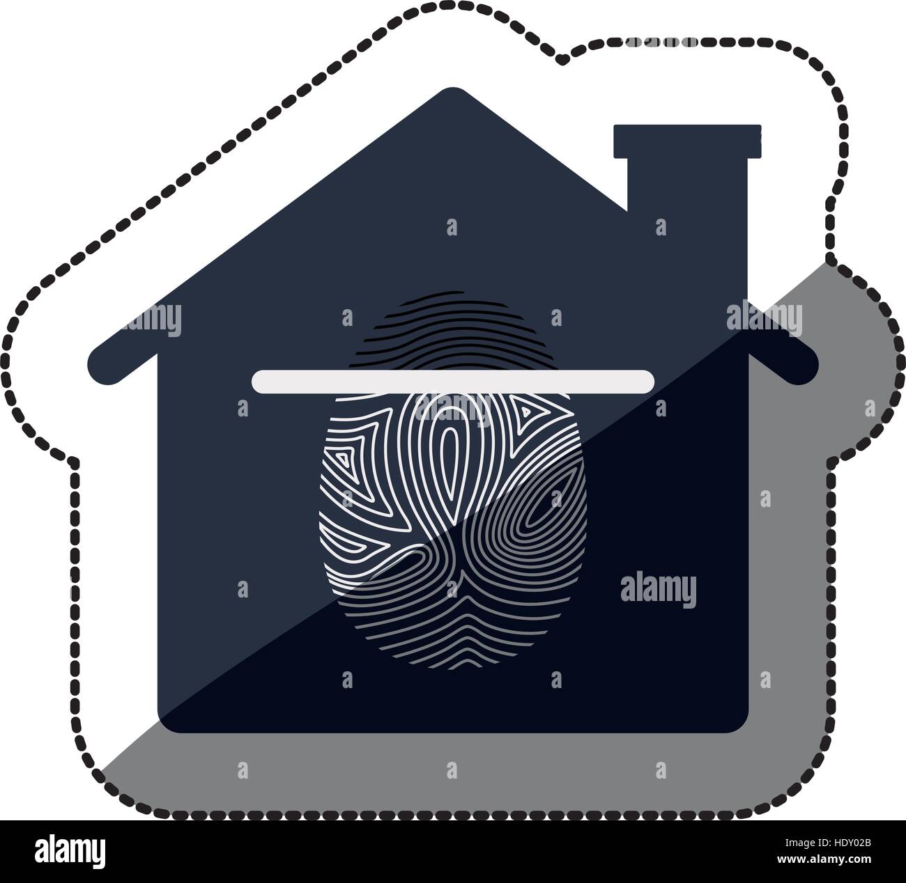 Isolated fingerprint and house design Stock Vector Image & Art - Alamy