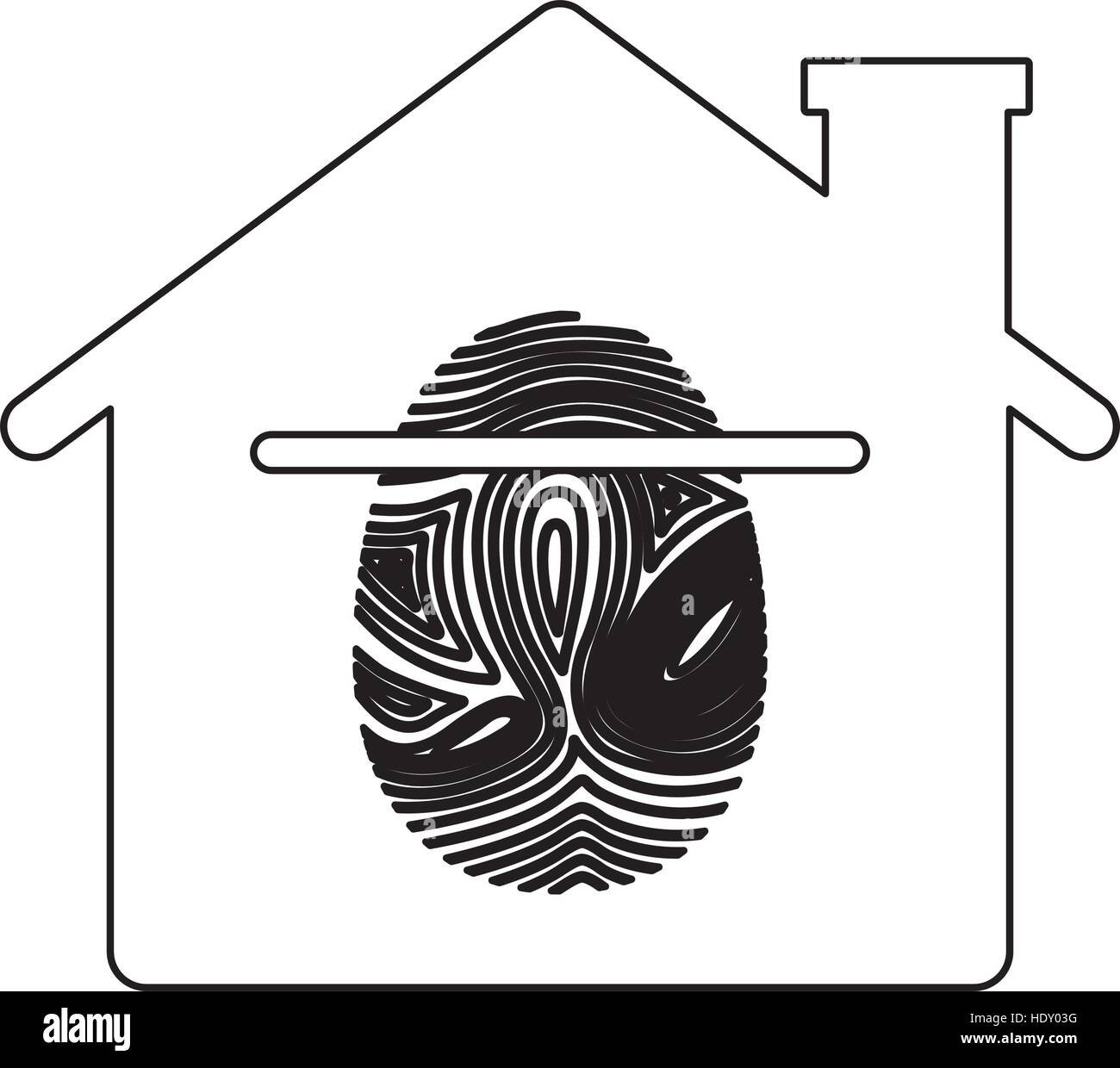 Isolated fingerprint and house design Stock Vector Image & Art - Alamy