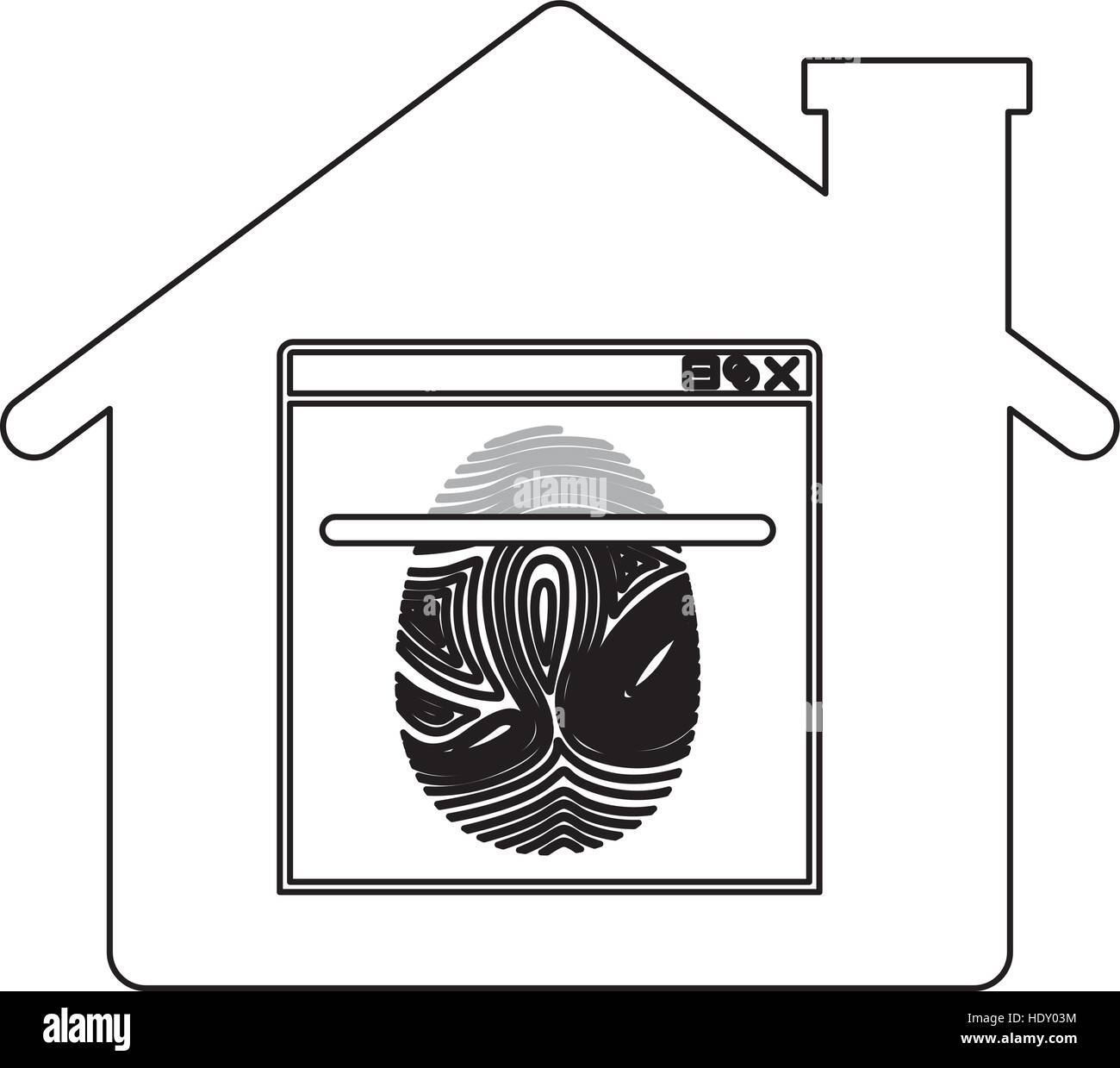 Isolated fingerprint and house design Stock Vector Image & Art - Alamy