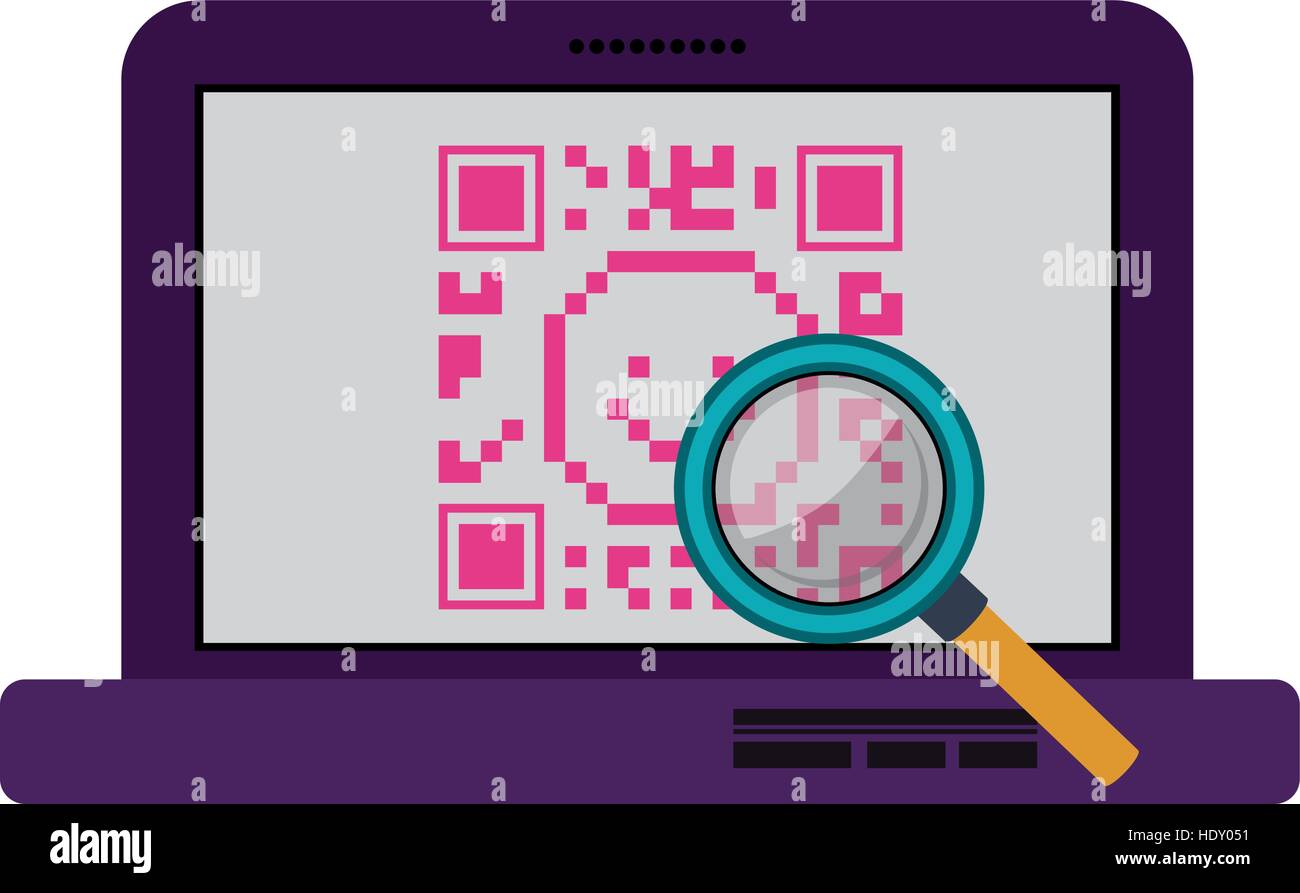 Isolated qr code and laptop design Stock Vector Image & Art - Alamy