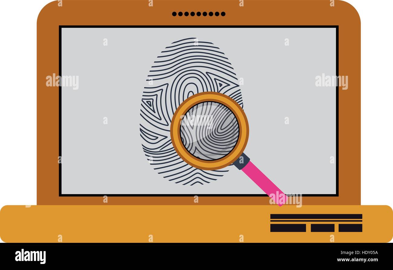 Isolated fingerprint and laptop design Stock Vector Image & Art - Alamy
