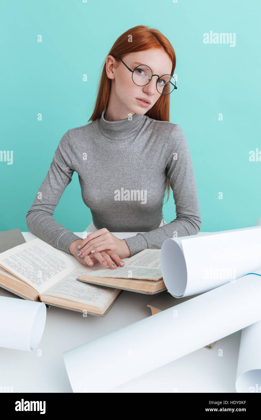 Businesspeople sitting round table in hi-res stock photography and ...