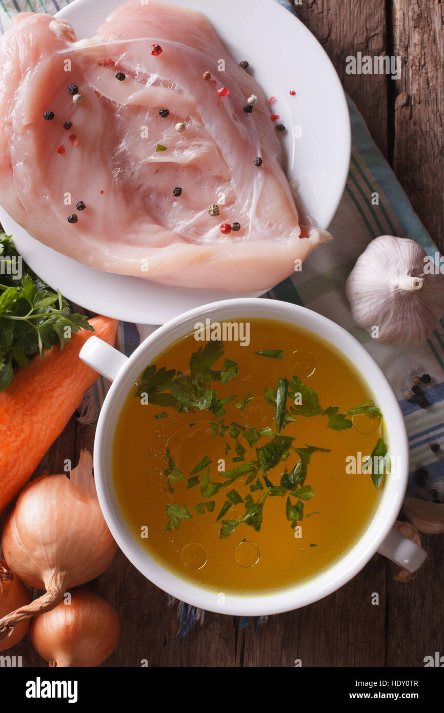 Chicken bouillon broth clear soup hi-res stock photography and images ...
