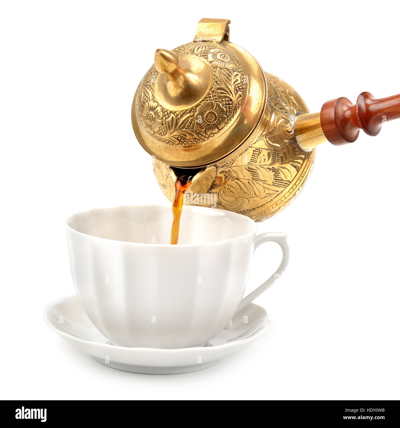 cup and pot for coffee isolated on white background Stock Photo - Alamy