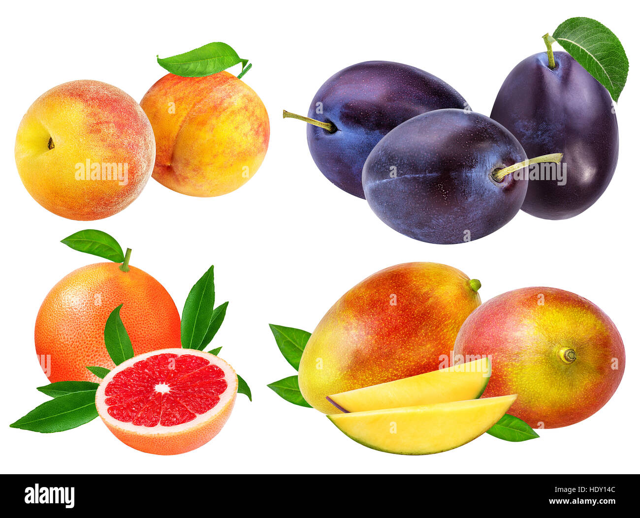Collection of fruits isolated on white background Stock Photo - Alamy