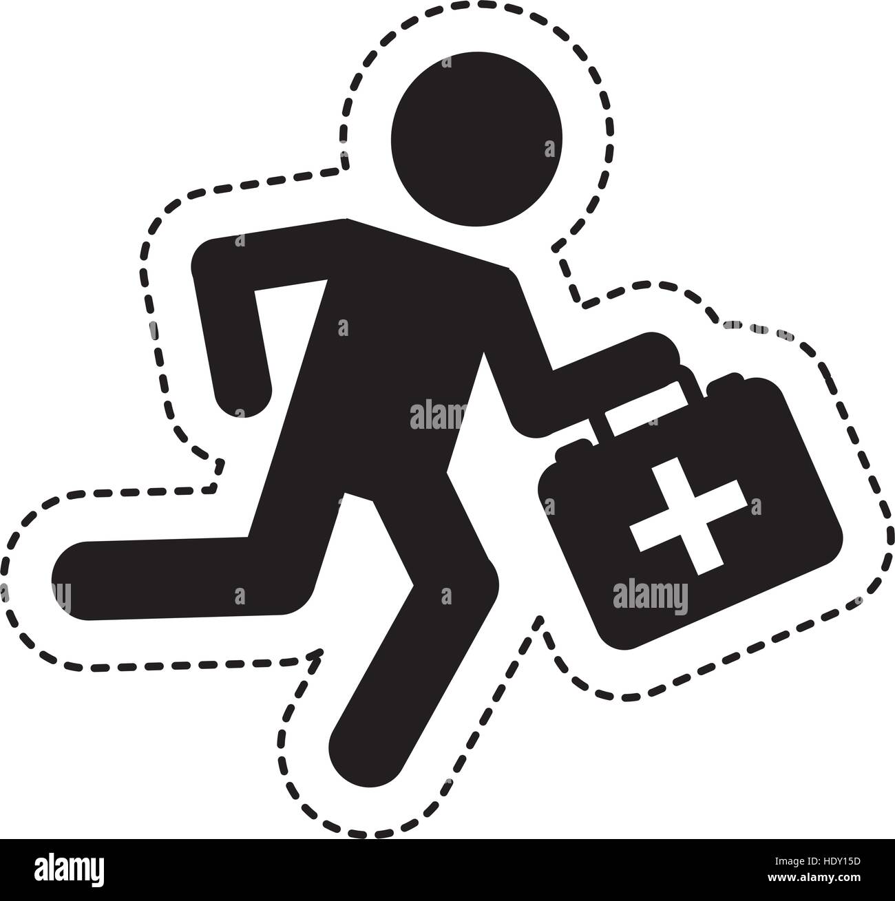 paramedic running with medical kit vector illustration design Stock ...