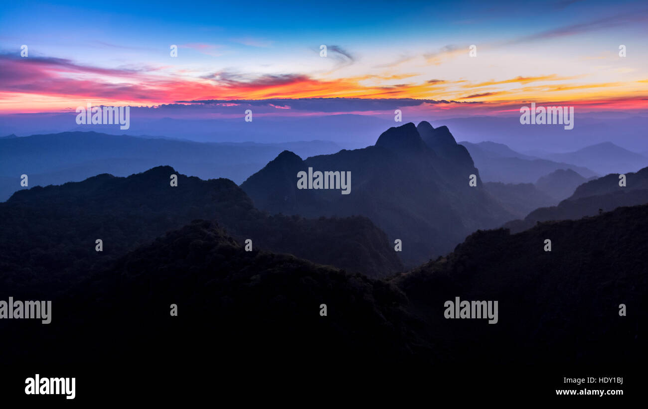 sunset in mountains Stock Photo - Alamy