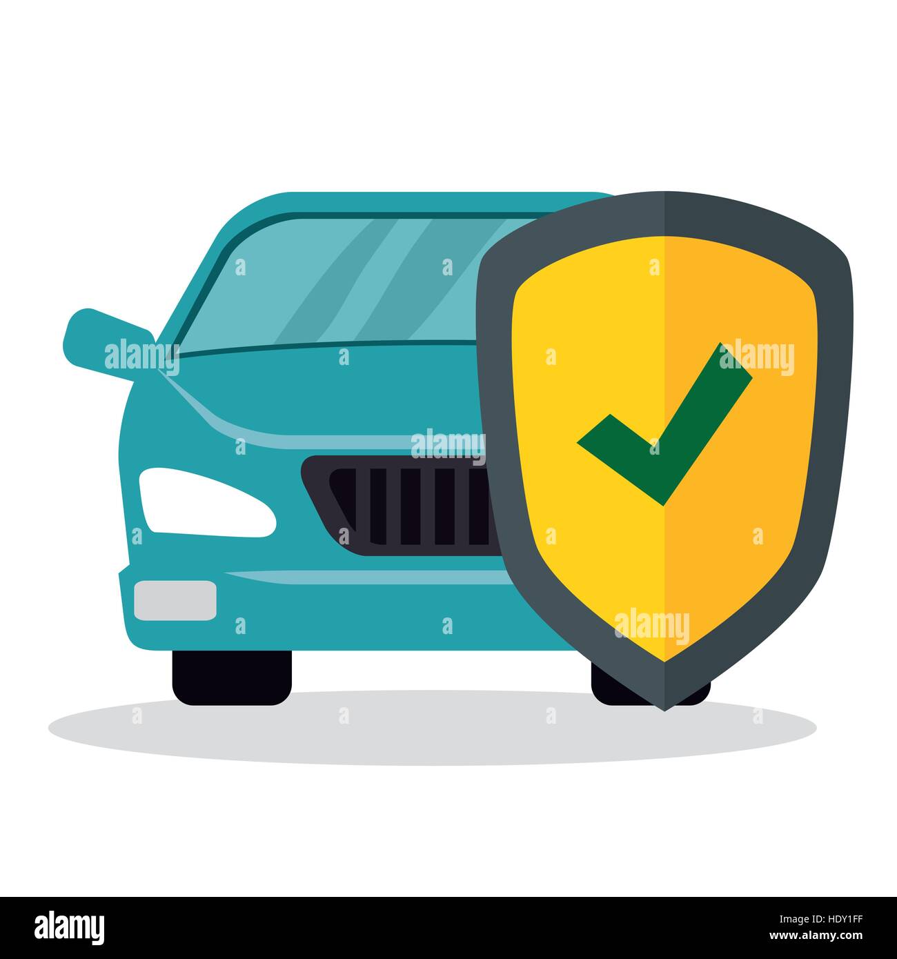 car with shield insurance vector illustration design Stock Vector Image ...